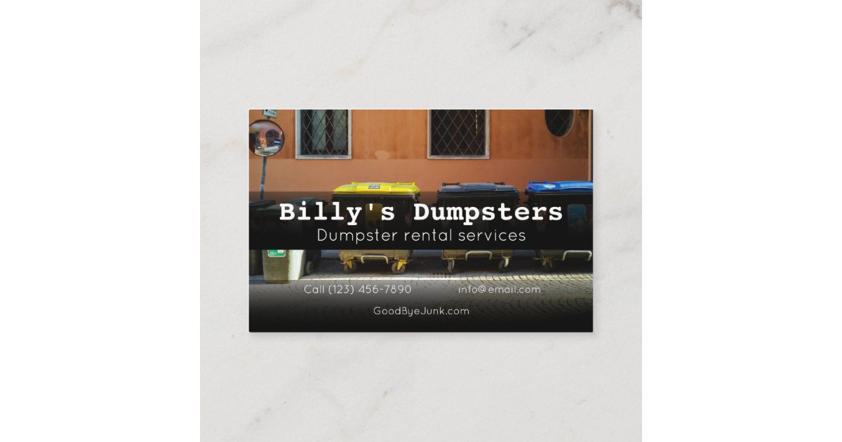 Advertise Dumpster Rental Services company Business Card | Zazzle