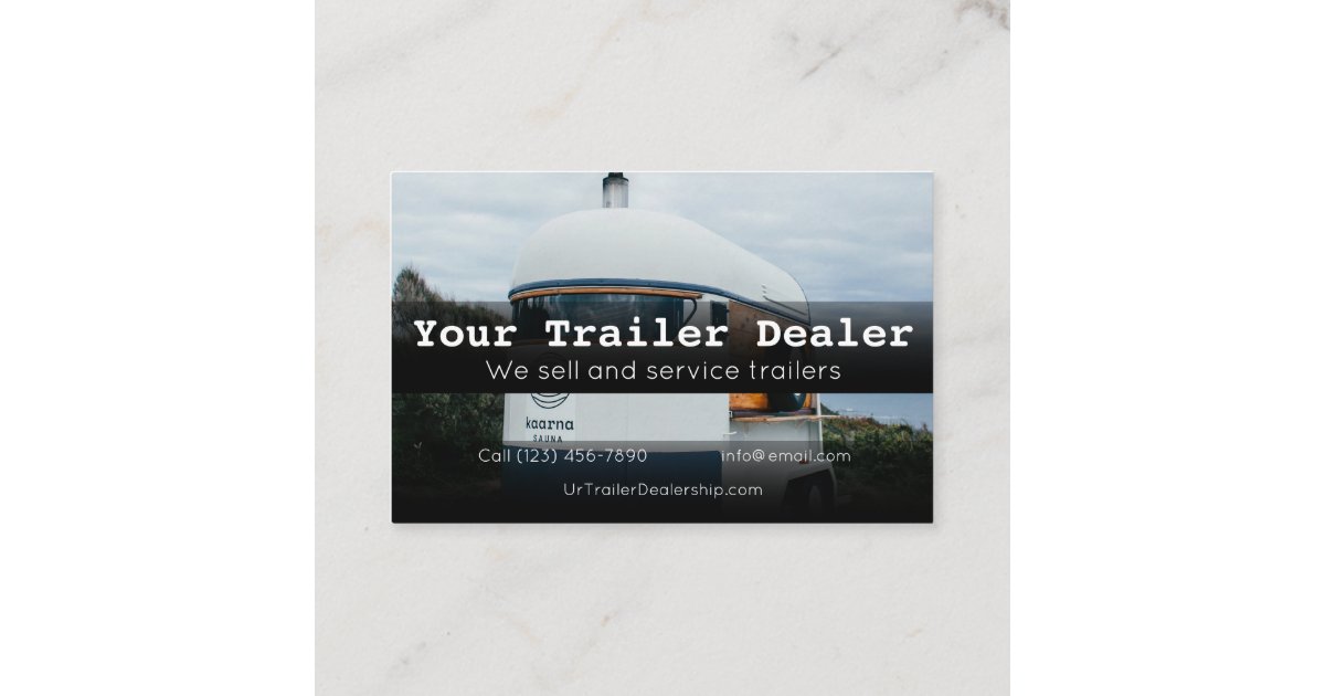 Advertise Trailer Dealership company Business Card | Zazzle