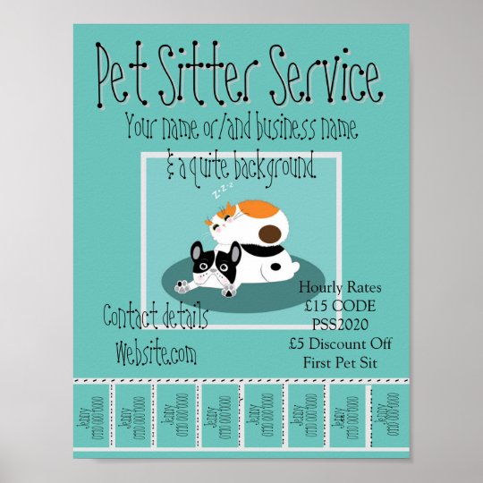 Advertising Promotional Poster Pet Sitter Service | Zazzle.com