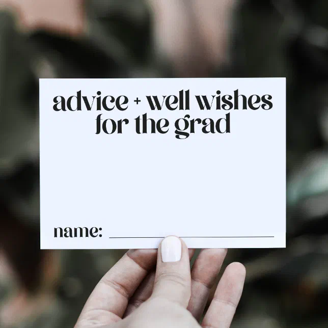 Advice and Well Wishes Cards for the Grad | Zazzle