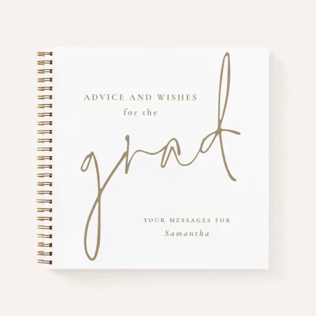 Advice and wishes for Grad Gold Guest Book | Zazzle