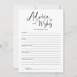 Advice and Wishes For The Bride-to-be Card | Zazzle