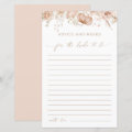 Advice and Wishes for the Bride to Be Paper Sheet | Zazzle