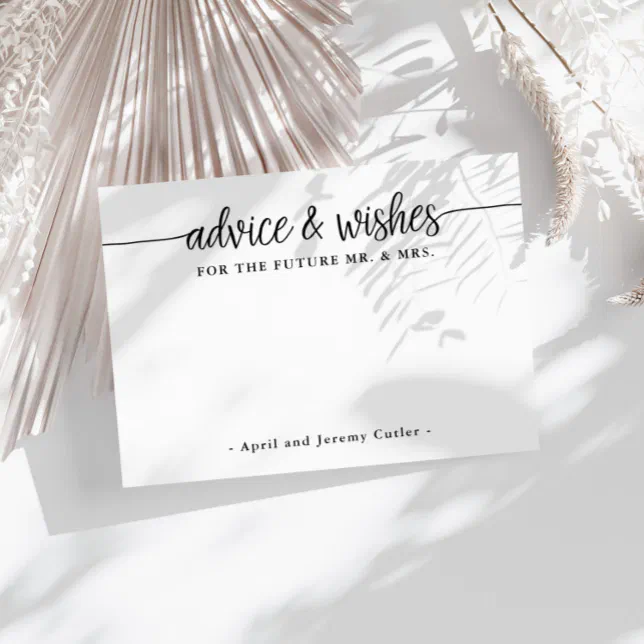 Advice and Wishes for the Future Mr. & Mrs. Enclosure Card | Zazzle