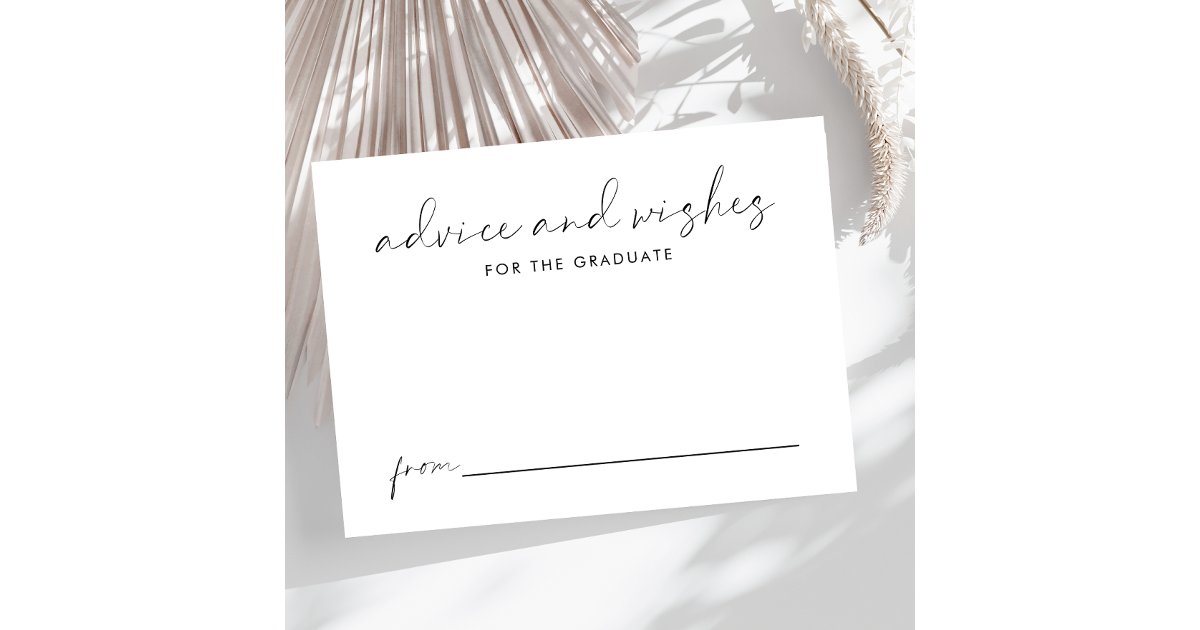 Advice And Wishes For The Graduate Graduation Enclosure Card | Zazzle