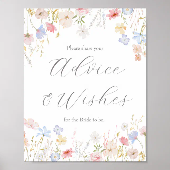 Advice and wishes sign, poster | Zazzle