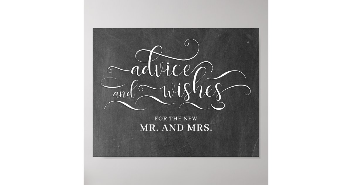 Advice And Wishes Wedding Sign | Zazzle