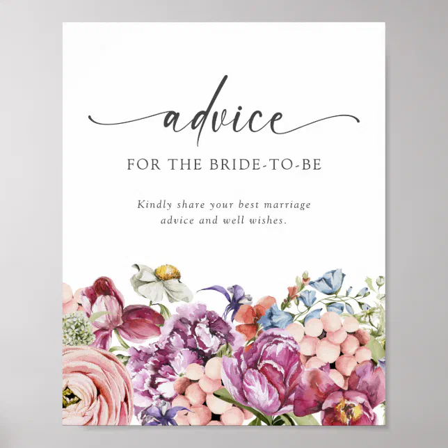 Advice Bridal Shower Poster | Zazzle