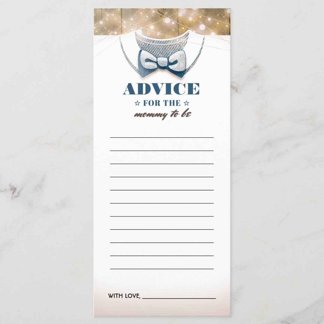 Advice Card for Mom-To-Be | Boy Baby Shower | Zazzle