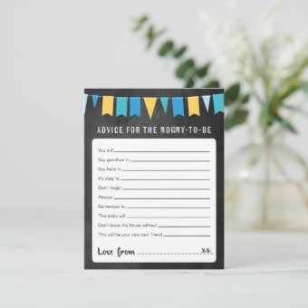 Advice for mommy-to-be Baby Shower Game Card | Zazzle