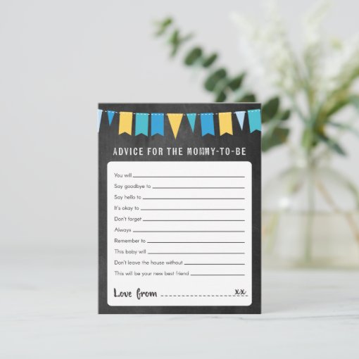 Advice for mommy-to-be Baby Shower Game Card | Zazzle