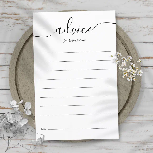Advice For The Bride Bridal Shower Card | Zazzle