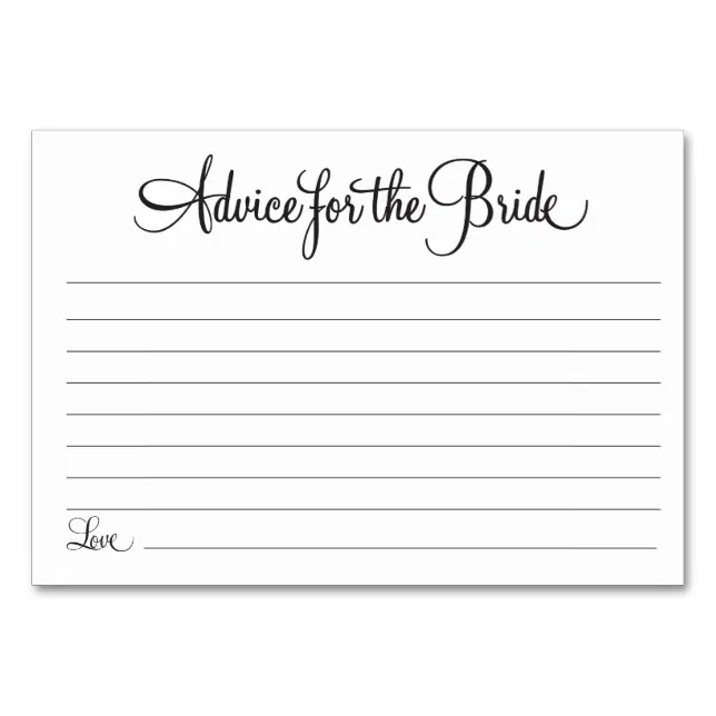 Advice for the Bride Card 2 | Zazzle