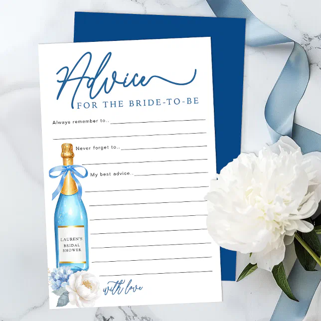 Advice for the Bride Champagne Bridal Shower Sheet | Zazzle