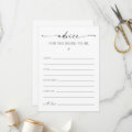 Advice For The Bride-To-Be Bridal Shower Game Program | Zazzle