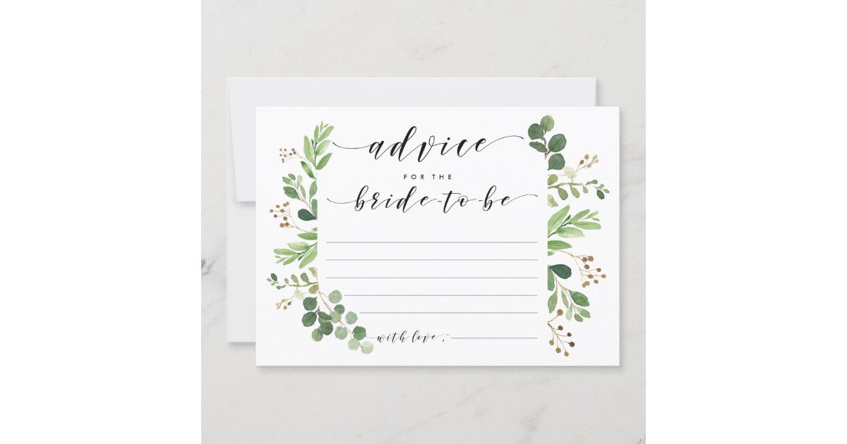 Advice for the bride to be card bridal shower | Zazzle