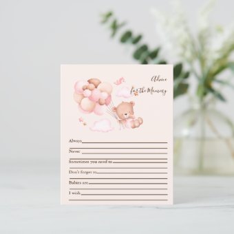 Advice for the Mommy Baby Shower Game | Zazzle