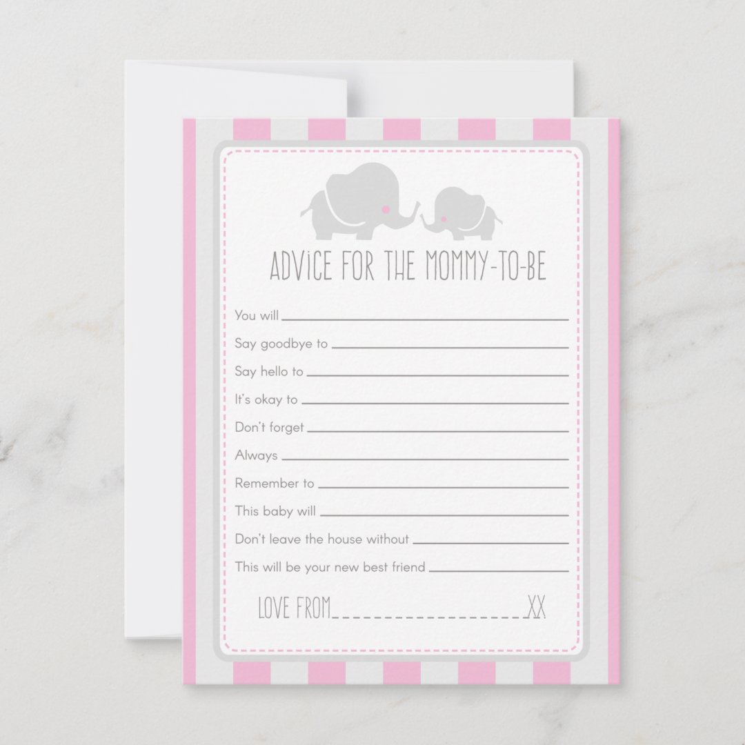 Advice for the Mommy-to-be Baby Shower Game Card | Zazzle
