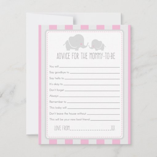 Advice for the Mommy-to-be Baby Shower Game Card | Zazzle