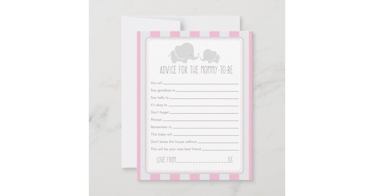 Advice for the Mommy-to-be Baby Shower Game Card | Zazzle