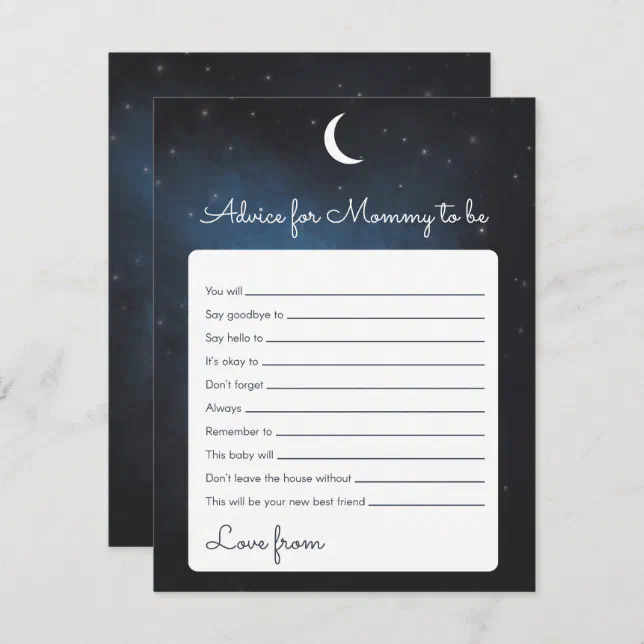 Advice for the Mommy-to-be Baby Shower Game Card | Zazzle