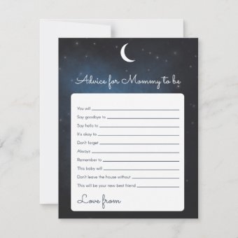 Advice for the Mommy-to-be Baby Shower Game Card | Zazzle