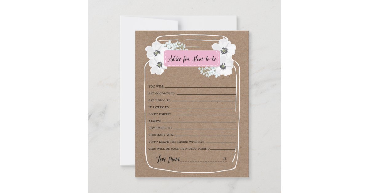 Advice for the Mommy-to-be Baby Shower Game Card | Zazzle