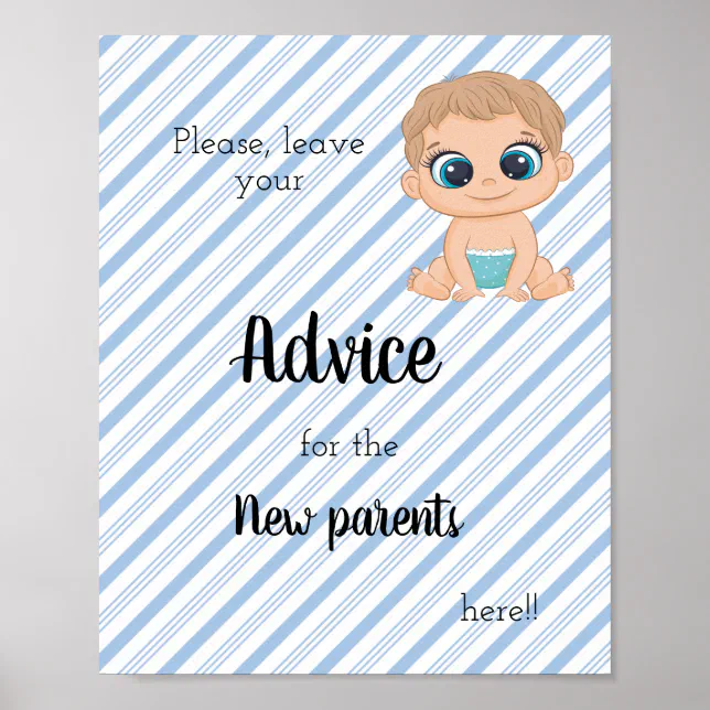 Advice for the New Parents Baby Boy Poster | Zazzle