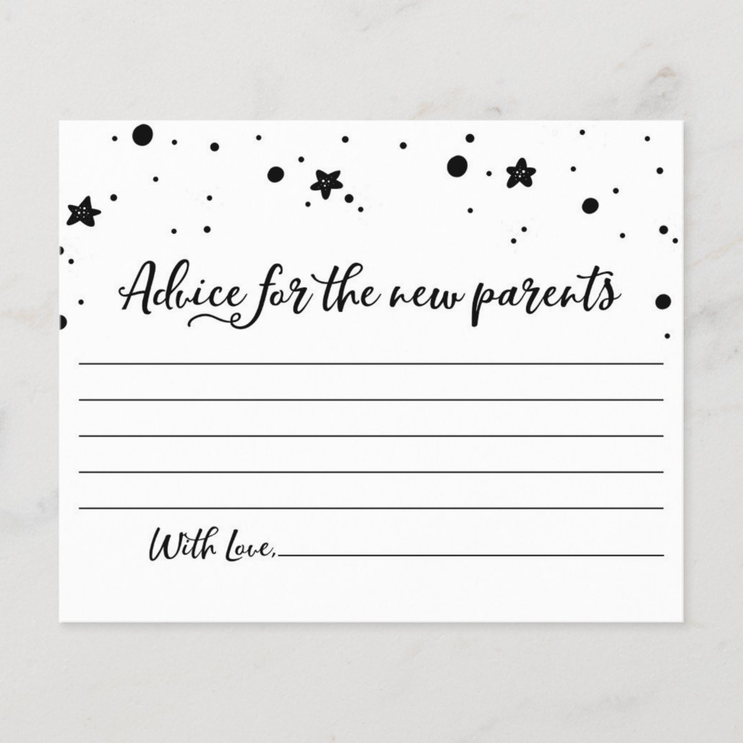 Advice for the new parents Card Baby Shower Party | Zazzle