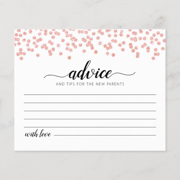 Advice for the New Parents Card Baby Shower party | Zazzle.com