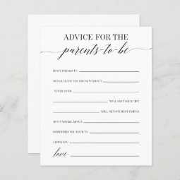 Advice For The Parents-To-Be Baby Shower Game | Zazzle