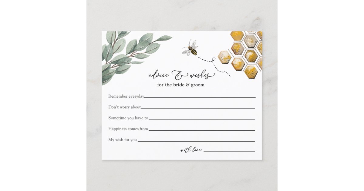 Advice & Wishes for Bride and Groom Bridal Shower | Zazzle