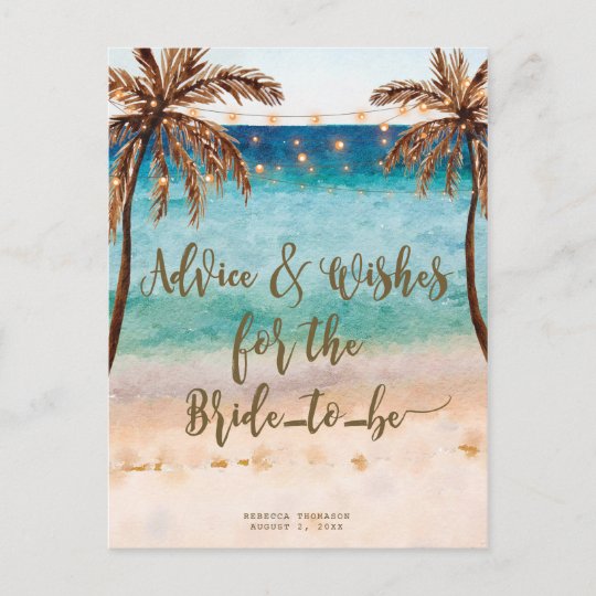 advice & wishes for the bride to be postcards | Zazzle.com