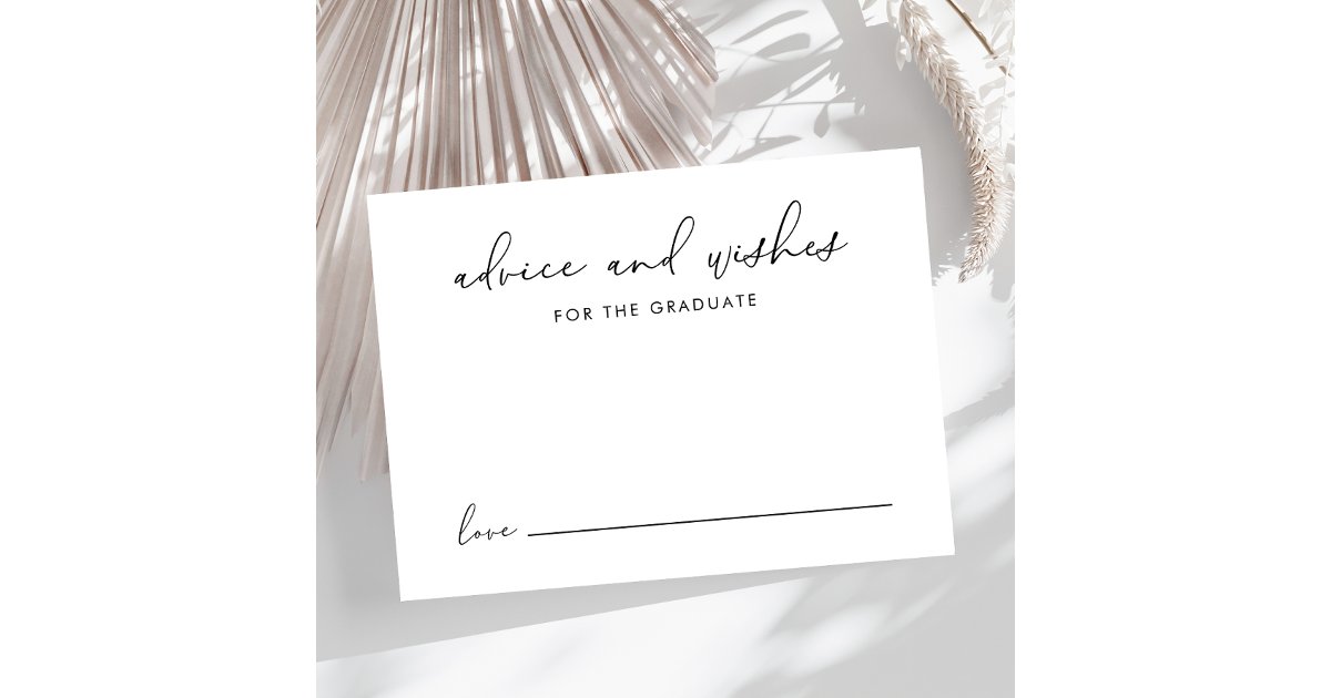 Advice Wishes For The Graduate Graduation Enclosure Card | Zazzle