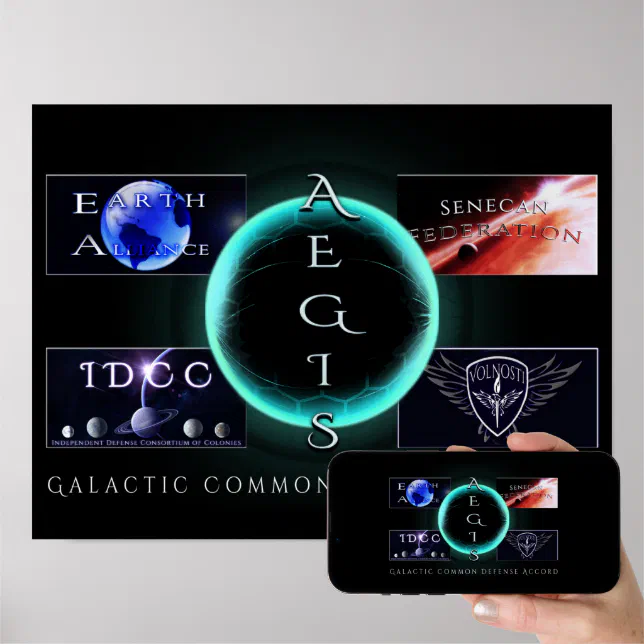 AEGIS Logo Collage (16x12) Poster | Zazzle