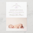 Purple Pink & Blue Flower Photo Birth Announcement | Zazzle.com