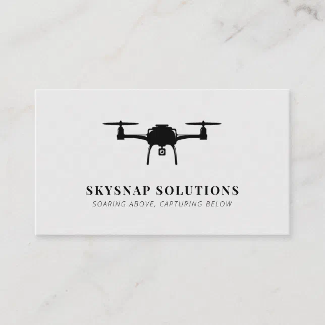 Aerial Drone Photography Videography Modern Gray Business Card | Zazzle