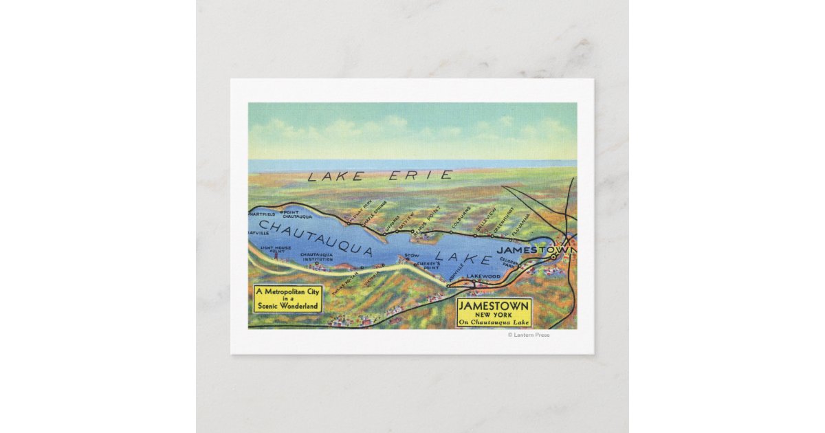 Aerial Map of Lake and Surrounding Towns Postcard | Zazzle
