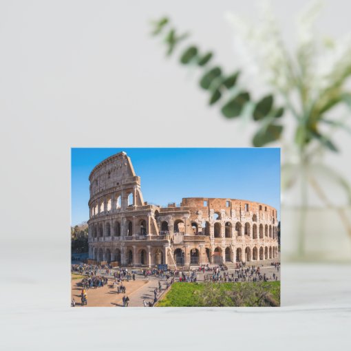 Aerial view Colosseum or Coliseum Rome Italy Postcard | Zazzle