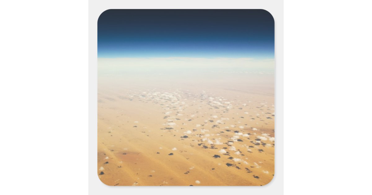 Aerial view of a desert square sticker | Zazzle