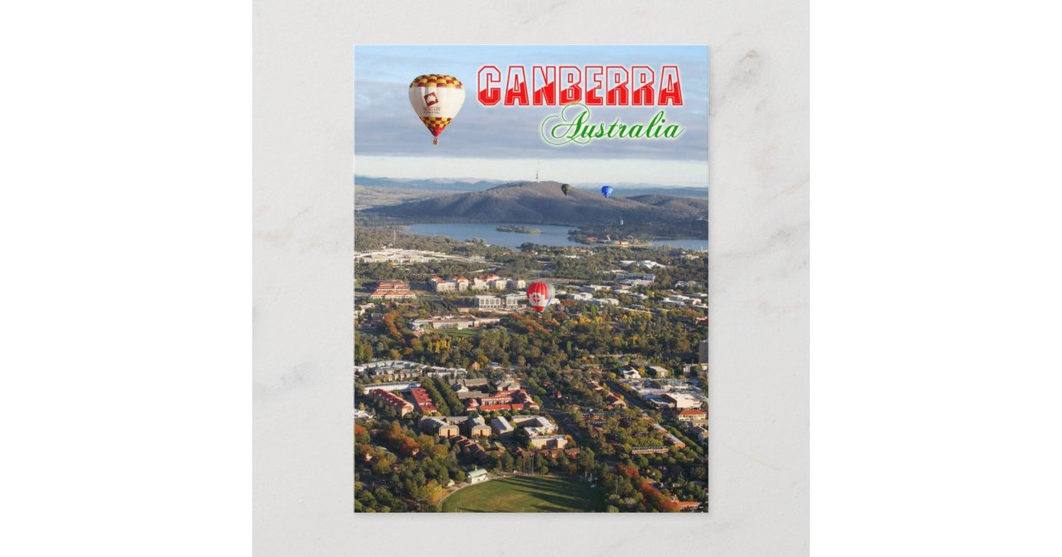 Aerial view of Canberra - Australia's capital Postcard | Zazzle