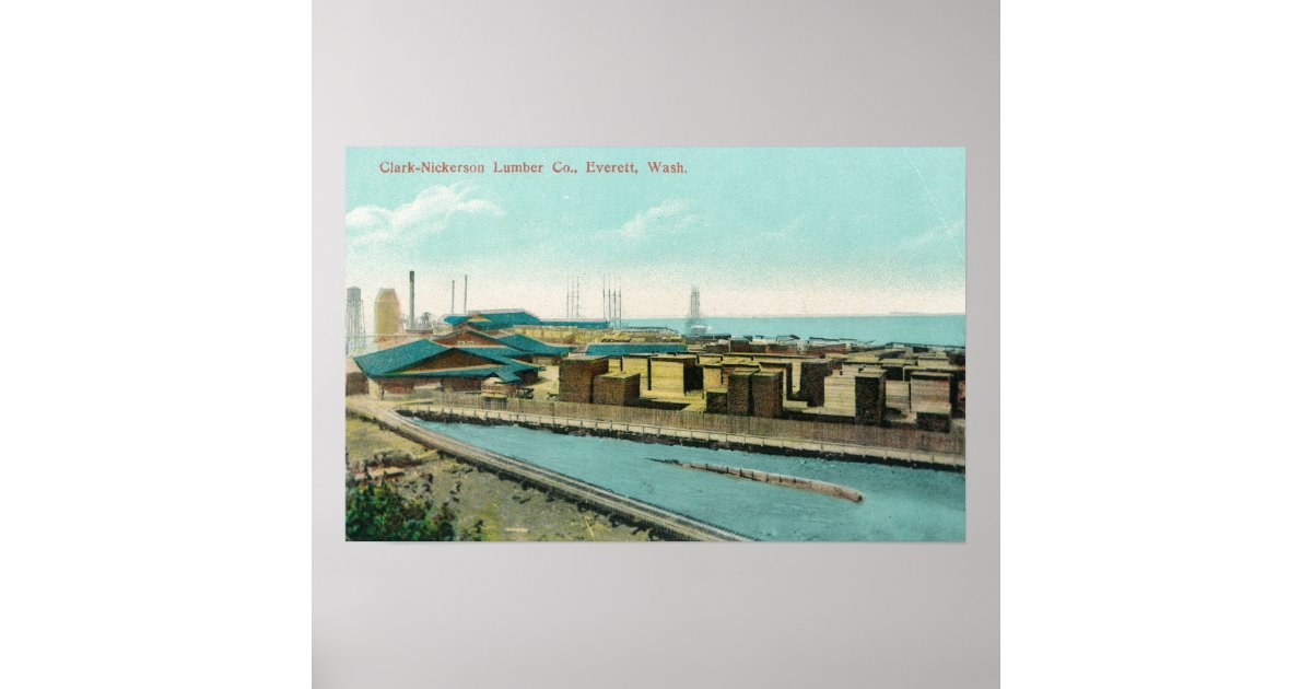 Aerial View of Clark-Nickerson Lumber Co Poster | Zazzle
