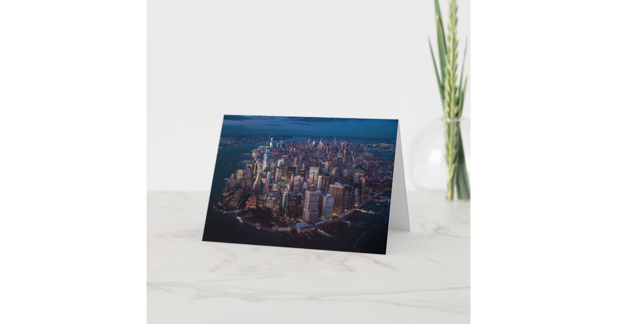 Aerial View of Manhattan Card | Zazzle