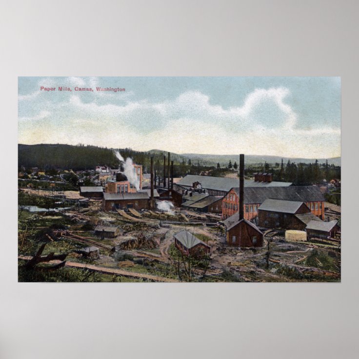 Aerial View of Paper Mills Poster | Zazzle