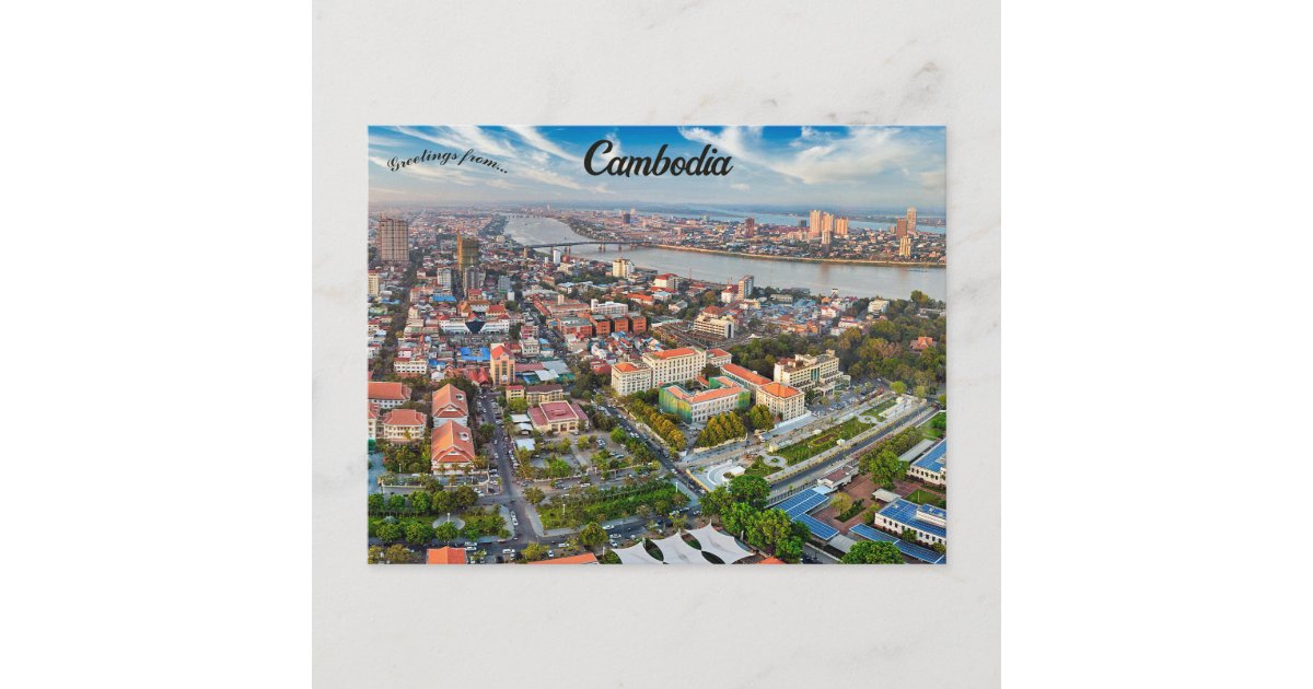 Aerial View of Phnom Penh Cambodia Postcard | Zazzle