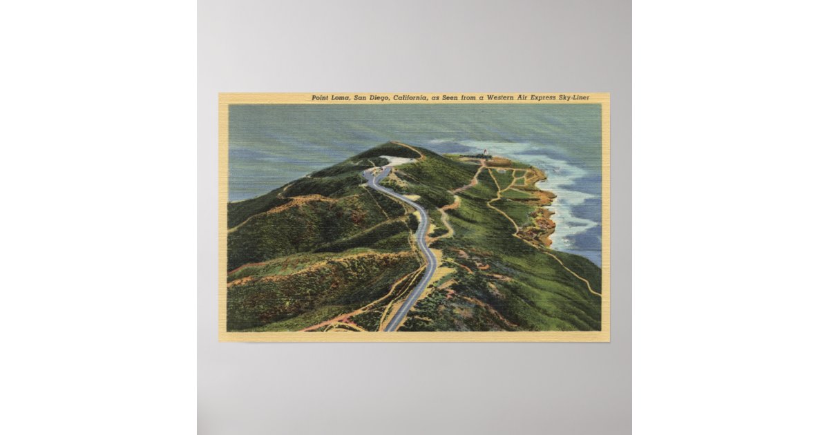 Aerial View of Point Loma Poster | Zazzle