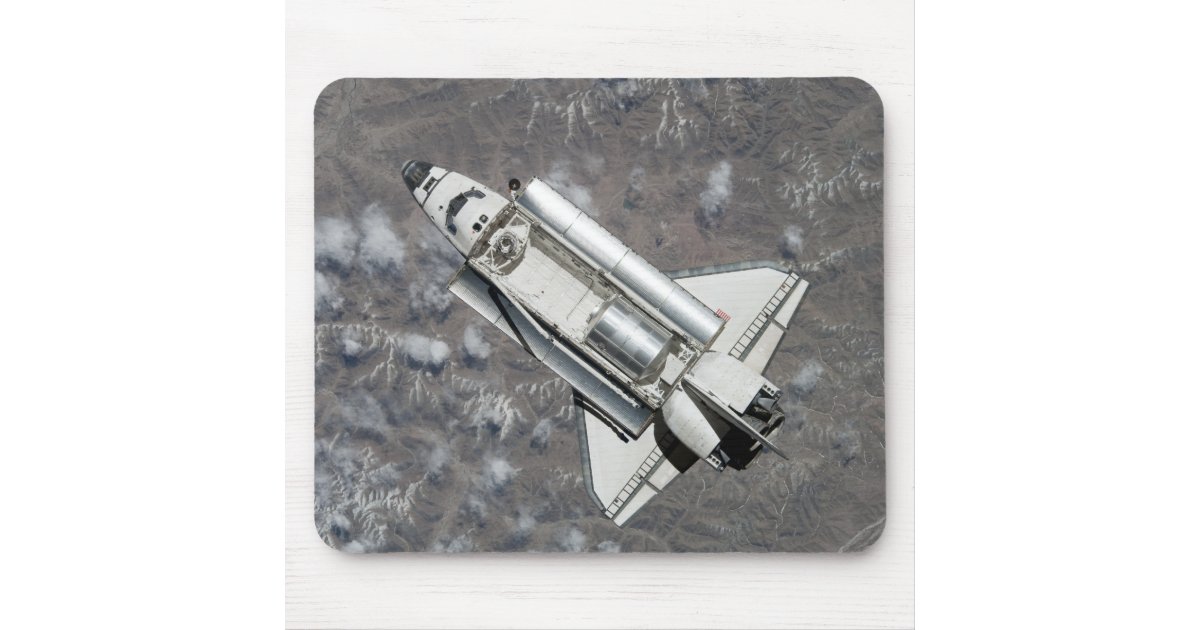 Aerial view of Space Shuttle Discovery Mouse Pad | Zazzle