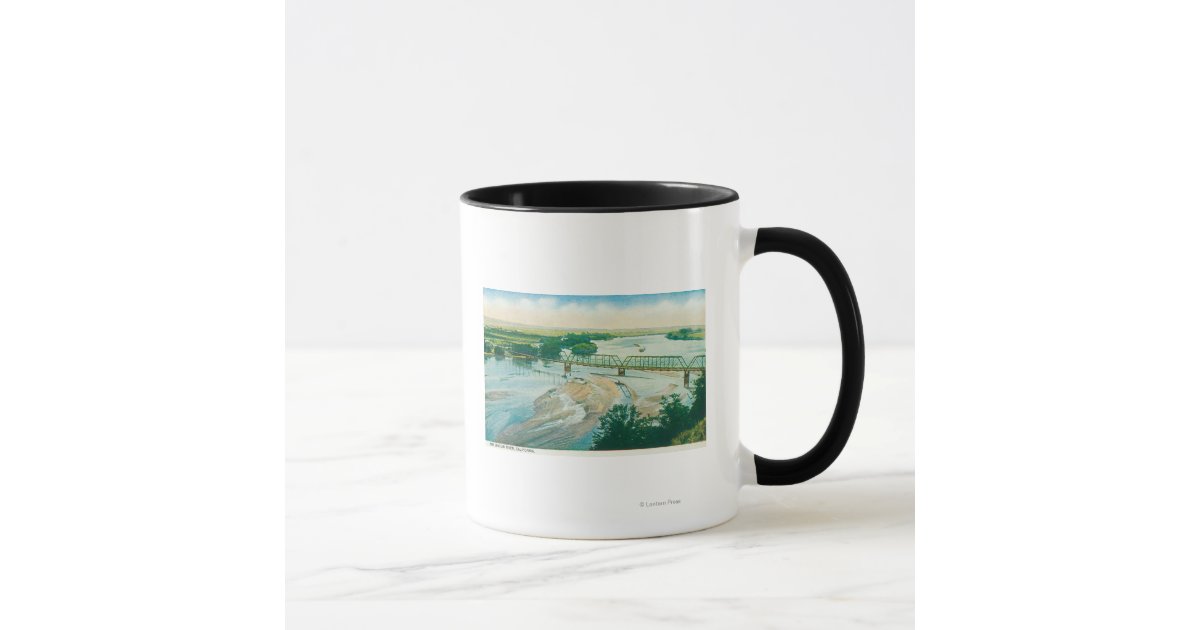 Aerial View of the River and Bridge Mug | Zazzle