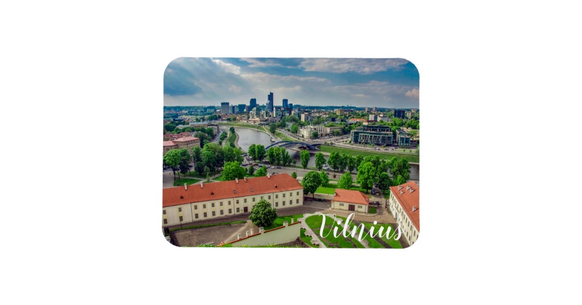 Aerial view of Vilnius, Lithuania Magnet | Zazzle