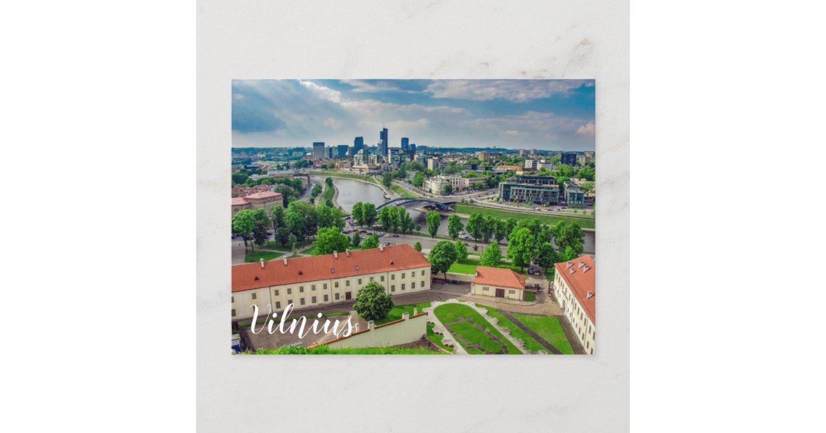 Aerial view of Vilnius, Lithuania Postcard | Zazzle